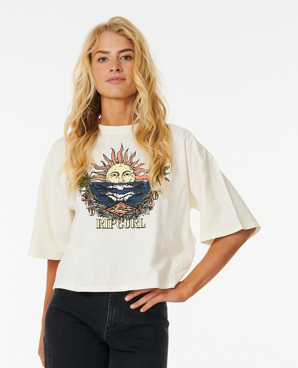 Shore Break Heritage Crop Tee – Oasis Surf